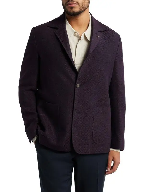 JACK VICTOR Quest Knit Wool Jacket - Burgundy