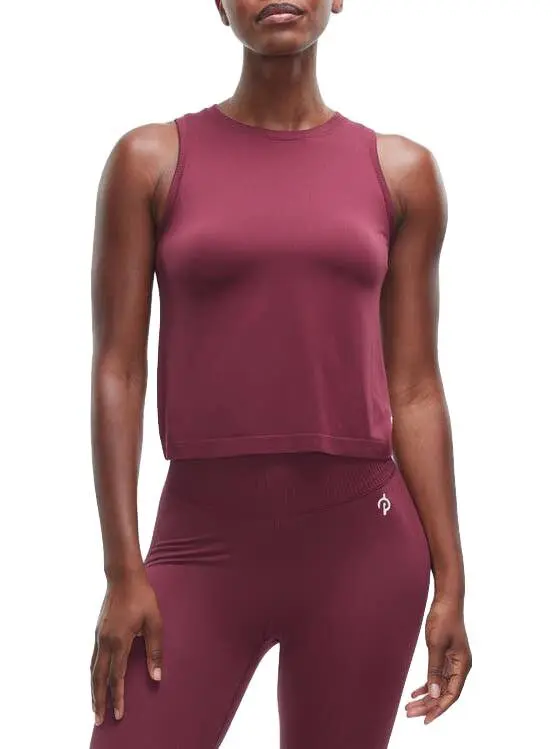 PELOTON Seamless Muscle Tank Top - Red Grape