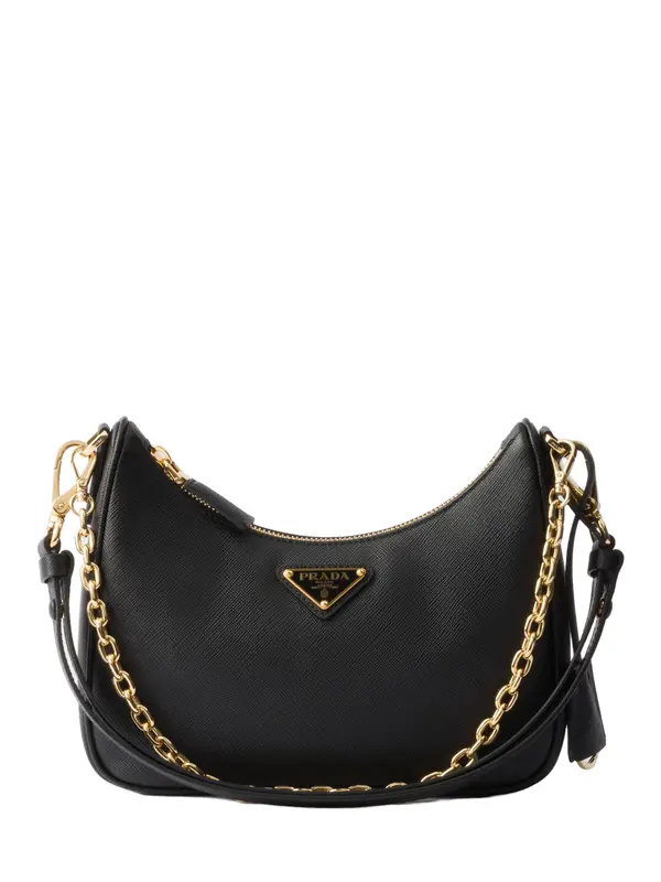 Prada Re-edition Mini Saffiano Leather Bag - Black