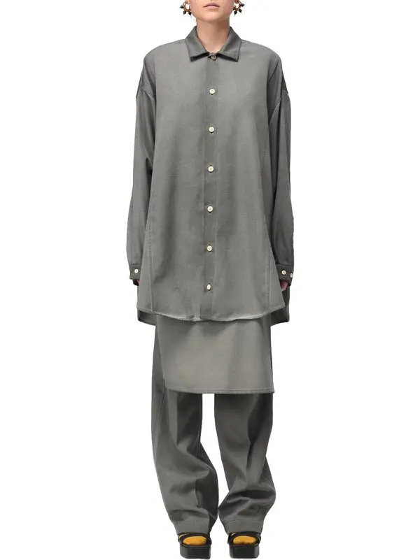 Sunnei Long Sleeve Button Up Shirt - Grey