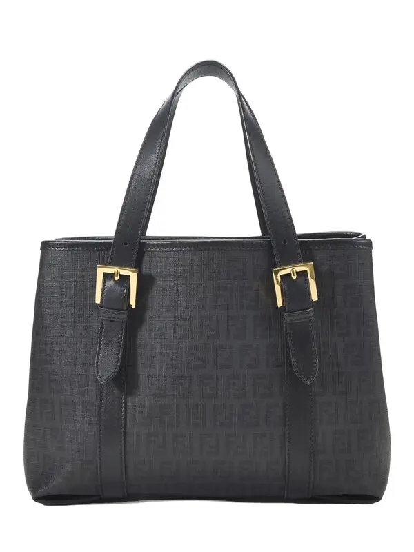 Fendi Zucchino Coated Canvas Tote - Black