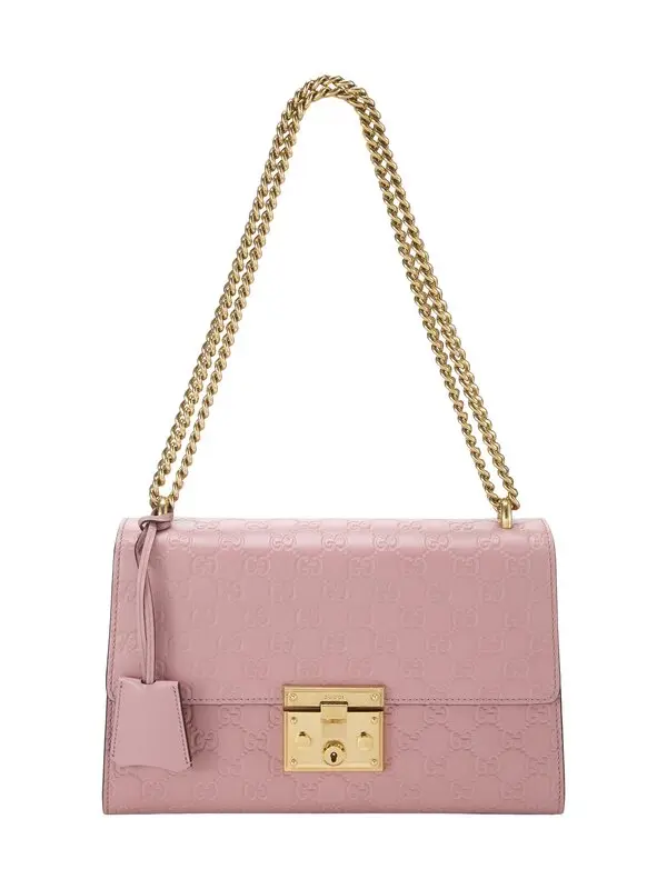 Gucci Guccissima Padlock Shoulder Bag - Pink