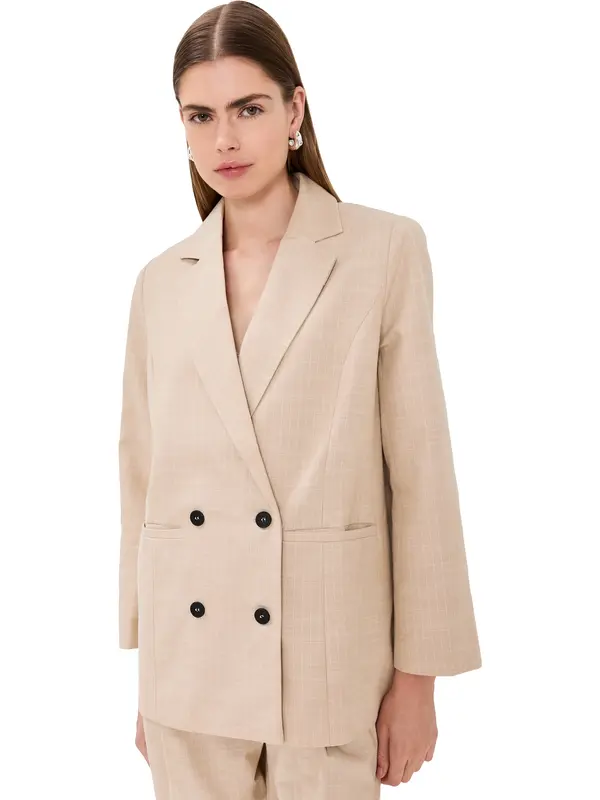 Lioness La Quinta Blazer - Tan Pinstripe