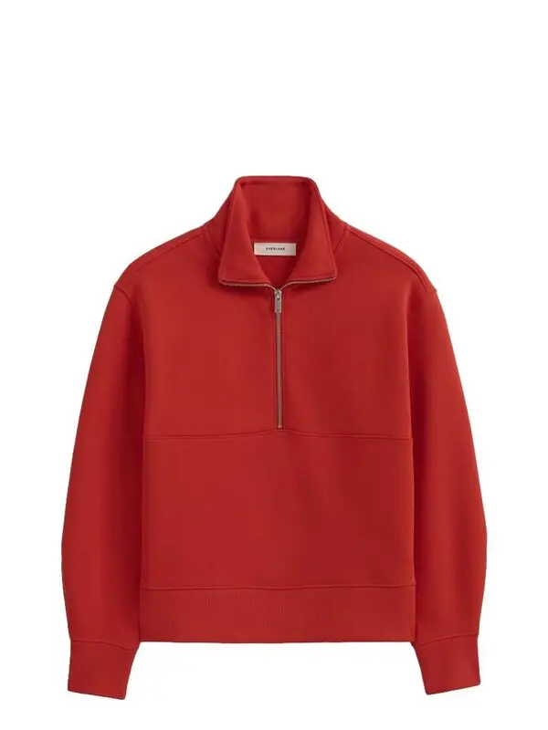 Everlane Luxe Fleece Half-zip Sweatshirt - Fiery Red