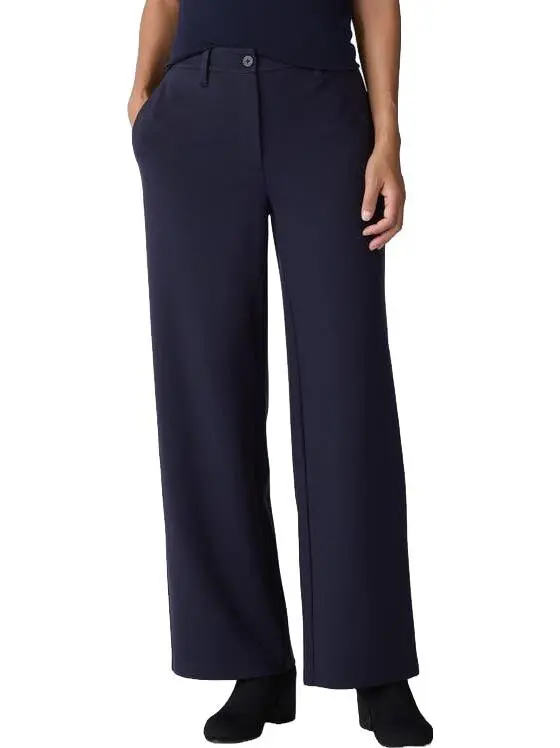 Eileen Fisher Washable Flex Ponte Wide Leg Pants - Ink