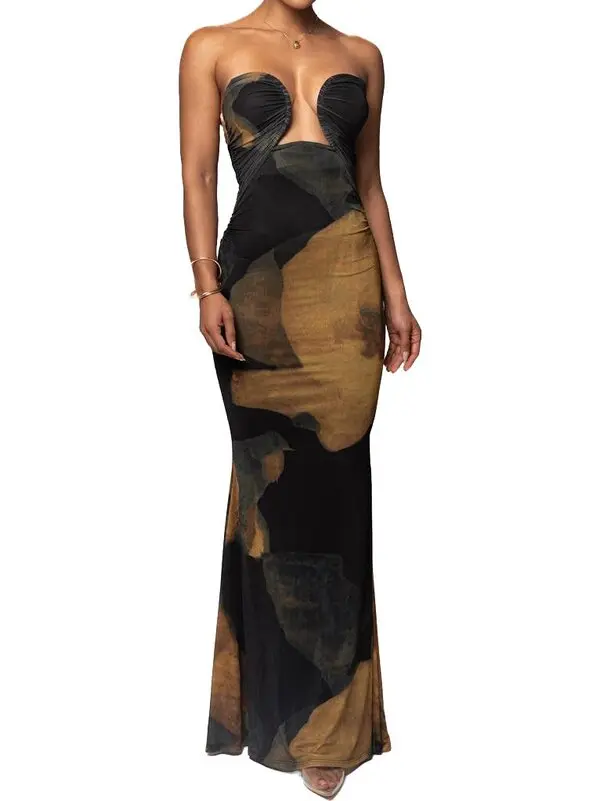 JLUXLABEL Bethany Strapless Maxi Dress - Black