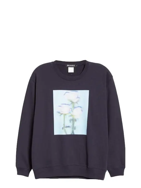 BEAMS Koji Yamaguchi Graphic Sweatshirt - Navy