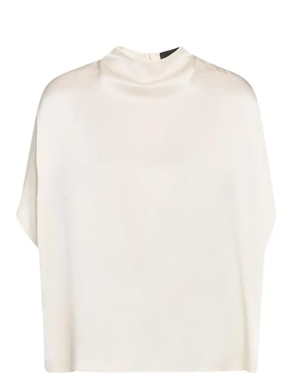 Lapointe Mock-neck Cape T-shirt - Cream