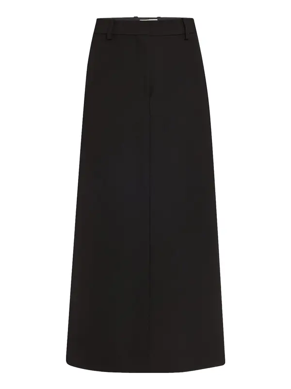 TOTÊME Low-waist Tailored Straight Midi Skirt - Black