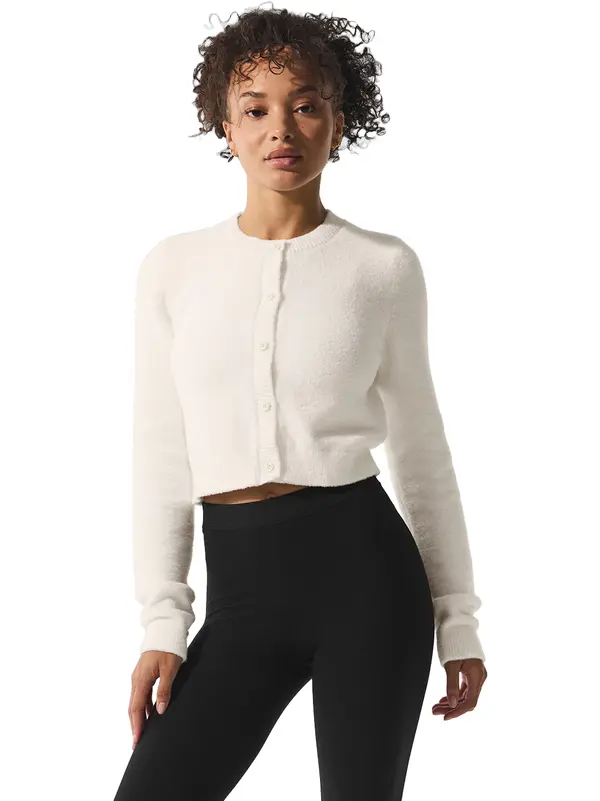 Alo Yoga Snuggle Up Cropped Cardigan - Ivory