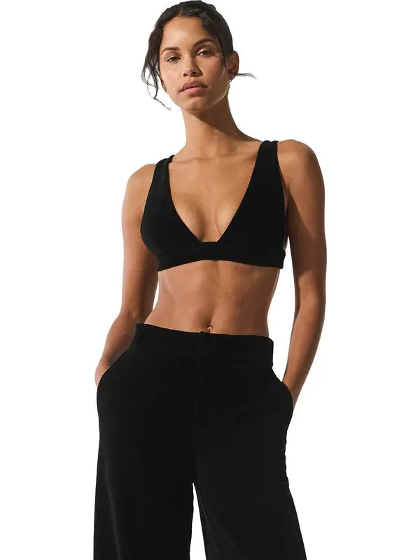 Alo Yoga Micro Corduroy Dreamer Bra - Black