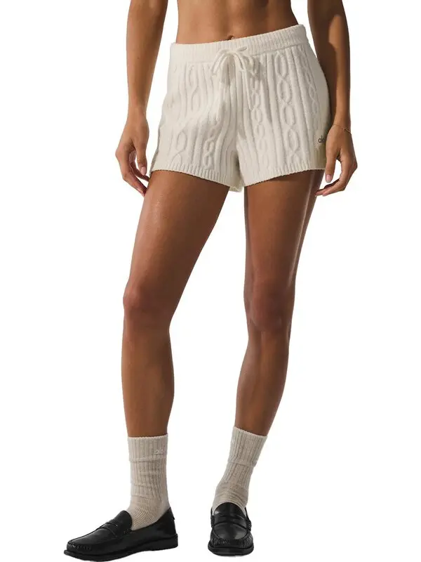 Alo Yoga Cable Knit Relaxed Short - Ivory