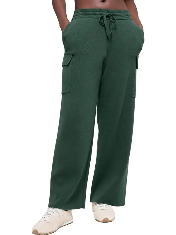 Alo Yoga Scholar Knit High-waist Cargo Pants - Clover Green