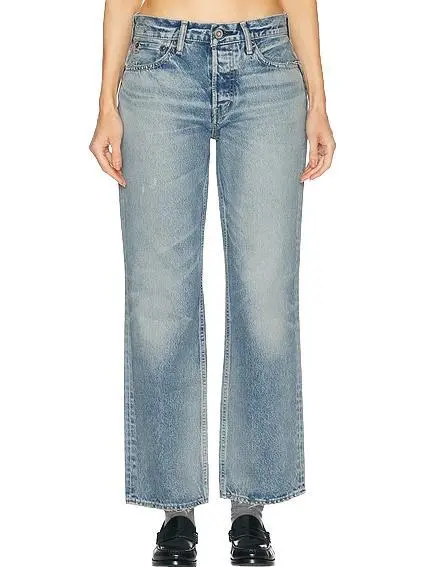 Moussy Vintage Copeland Wide Straight Jeans - Light Blue