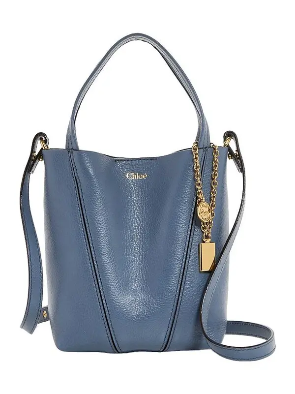 Chloé Small Spin Leather Tote - Ashes Blue Leather