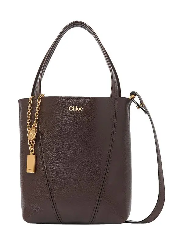 Chloé Small Spin Leather Tote - Kohl Brown Leather