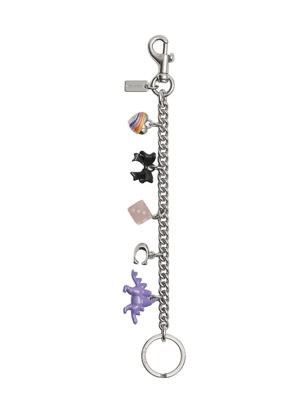 COACH® Motif Chain Bag Charm - Silver/multi