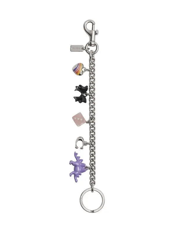 COACH Motif Chain Bag Charm - Silver/multi