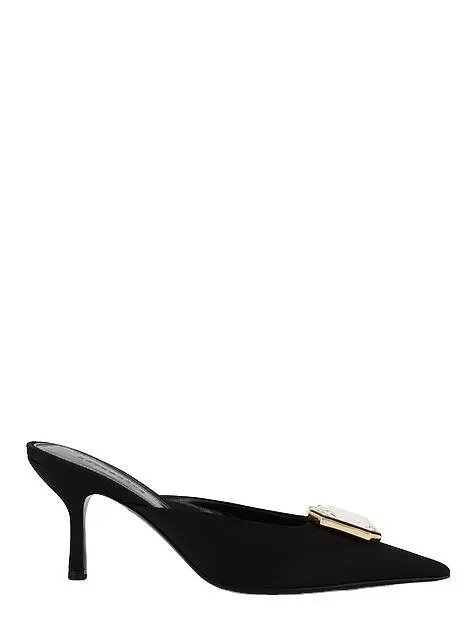 Retrofete Francesca Satin Kitten Mule - Black