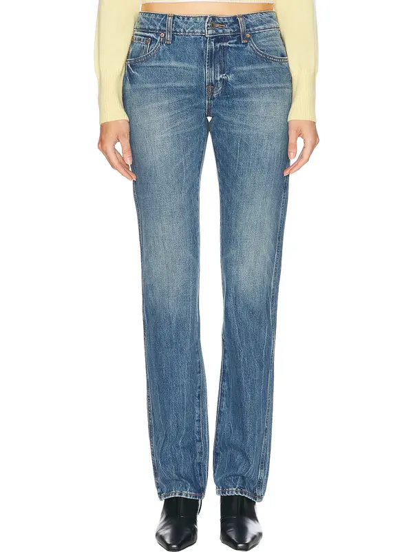 GRLFRND Isabel Low Rise Straight Jeans - Crestone Peak
