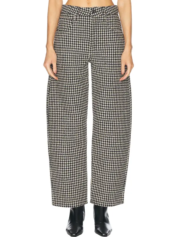 FRAME The Tweed Barrel Trousers - Houndstooth