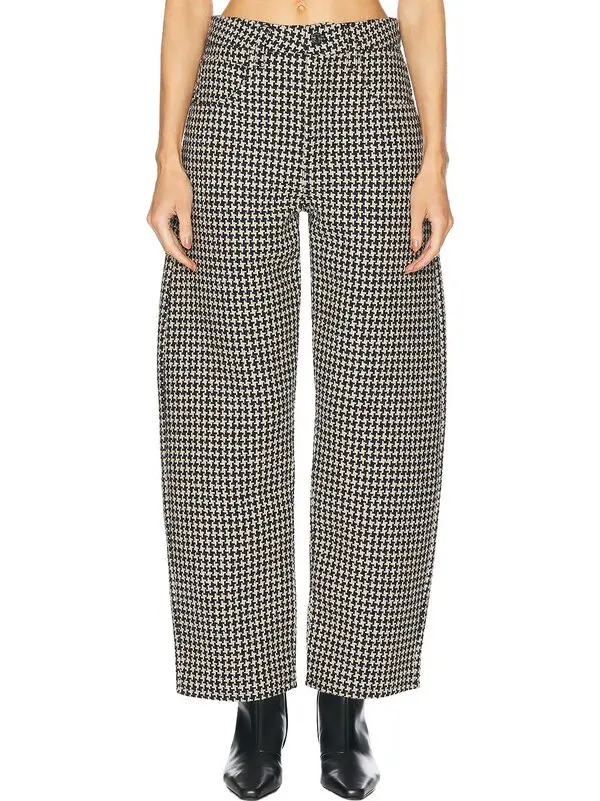 FRAME The Tweed Barrel Trousers - Houndstooth