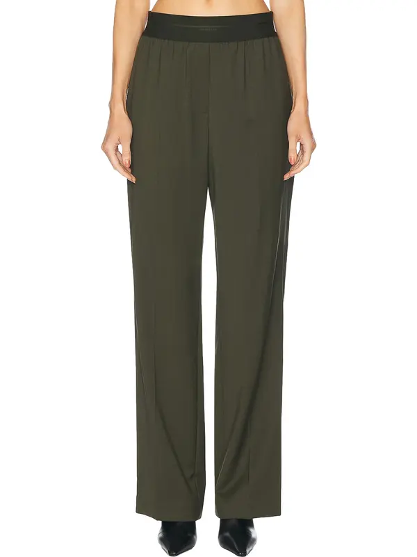 Helmut Lang High Waisted Trouser - Green Melange