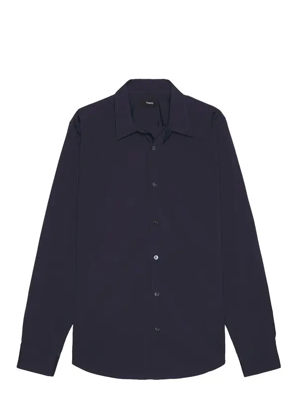 Theory Sylvain Wealth Shirt In Navy - Eclipse