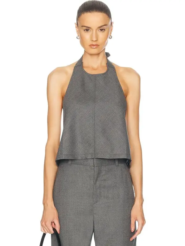 Wardrobe.NYC Backless Halter Top - Charcoal