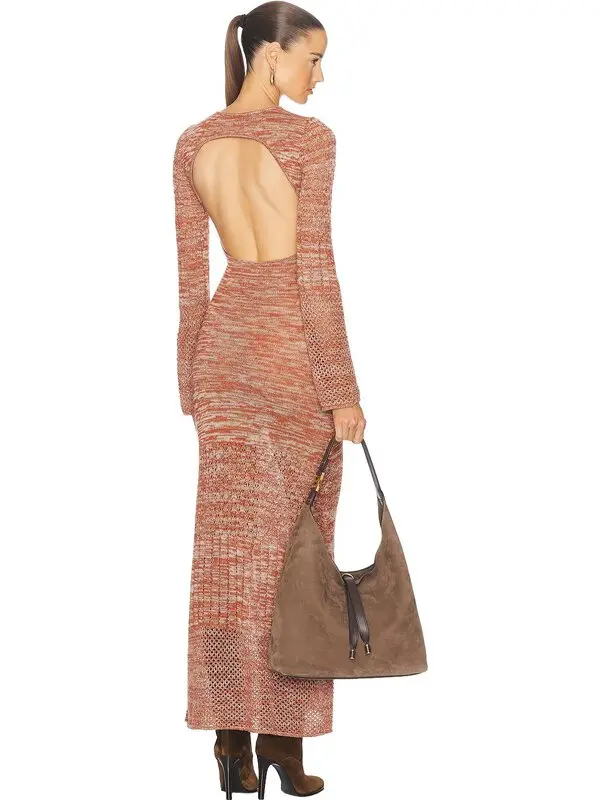 Escvdo Murga Maxi Dress - Lacre & Beige