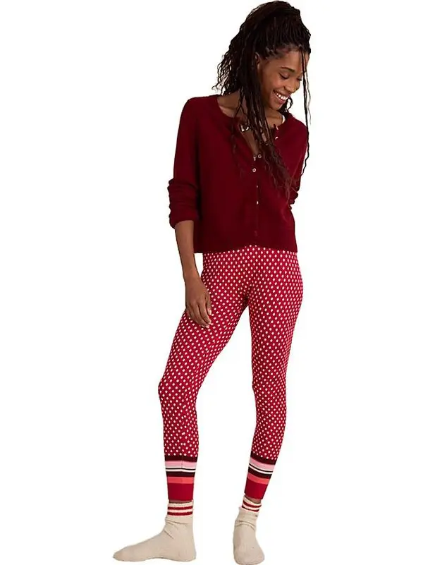 Free People Falala Leggings - Red Peppermint Dot