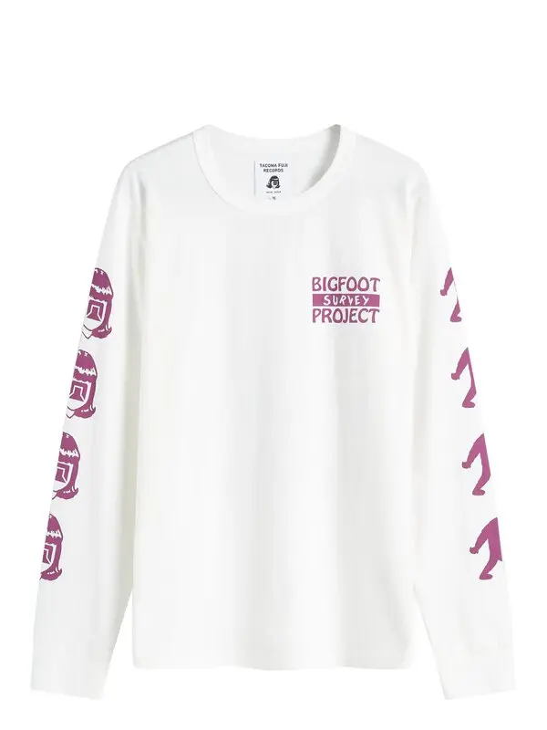 NANGA X Tacoma Fuji Records Logo Long Sleeve T-shirt - White