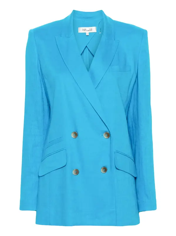 Diane Von Furstenberg Chambray Blazer - Cerulean Blue