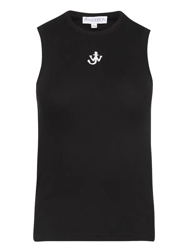 JW Anderson Anchor Embroidered Top - Black