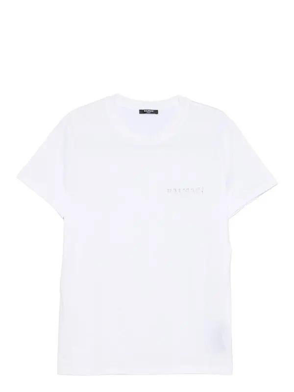 Balmain Vintage Gel-logo T-shirt - White