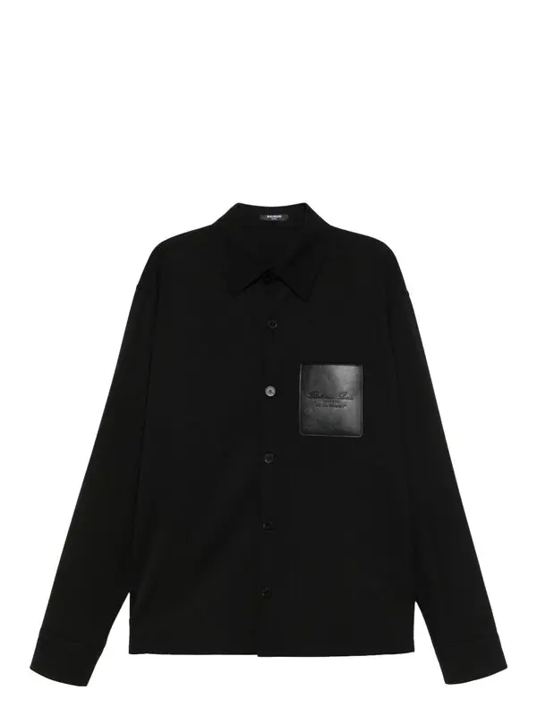 Balmain Logo-debossed Shirt - Black