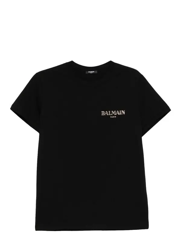 Balmain Logo-appliqué T-shirt - Black