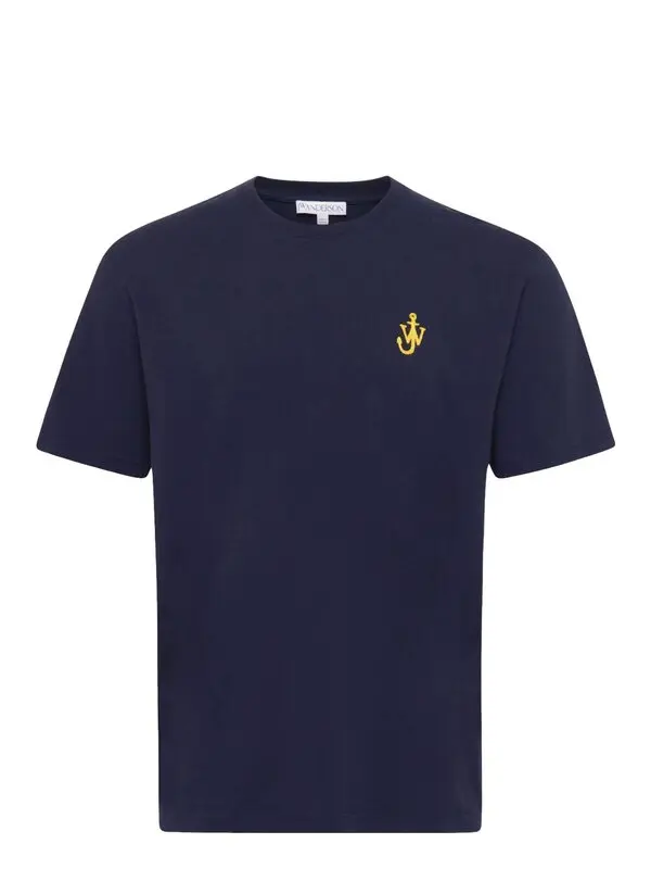 JW Anderson Anchor-embroidered T-shirt - Blue