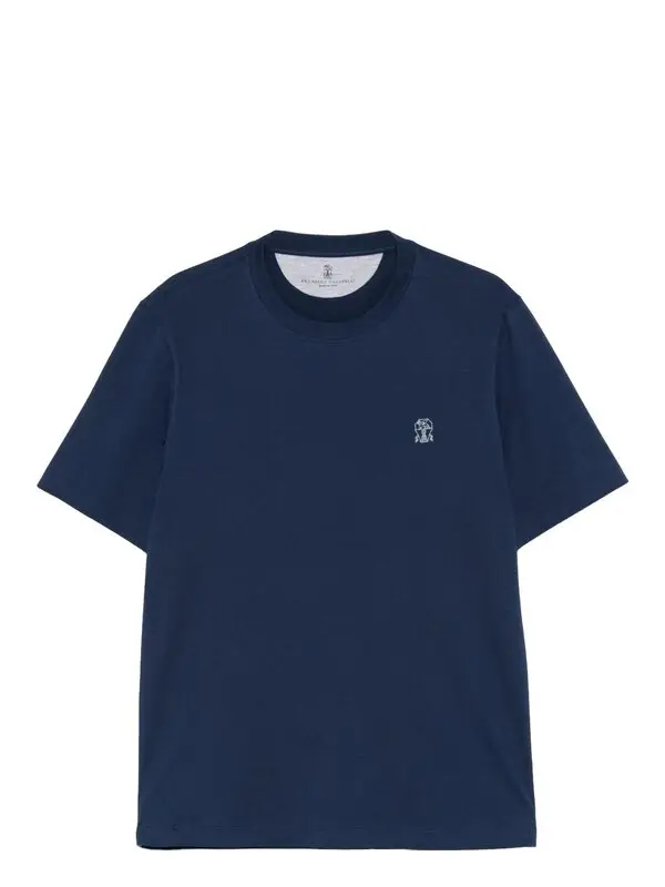 Brunello Cucinelli Logo-print T-shirt - Blue