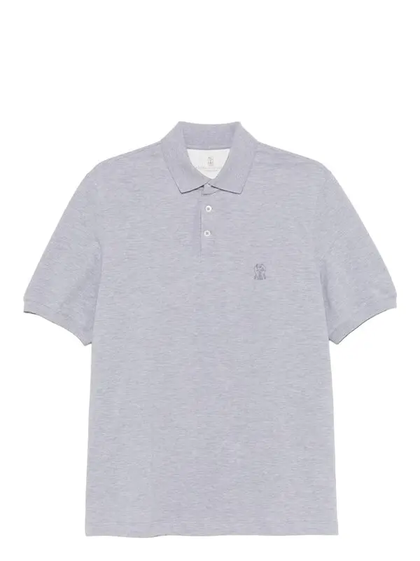 Brunello Cucinelli Logo-print Polo Shirt - Grey
