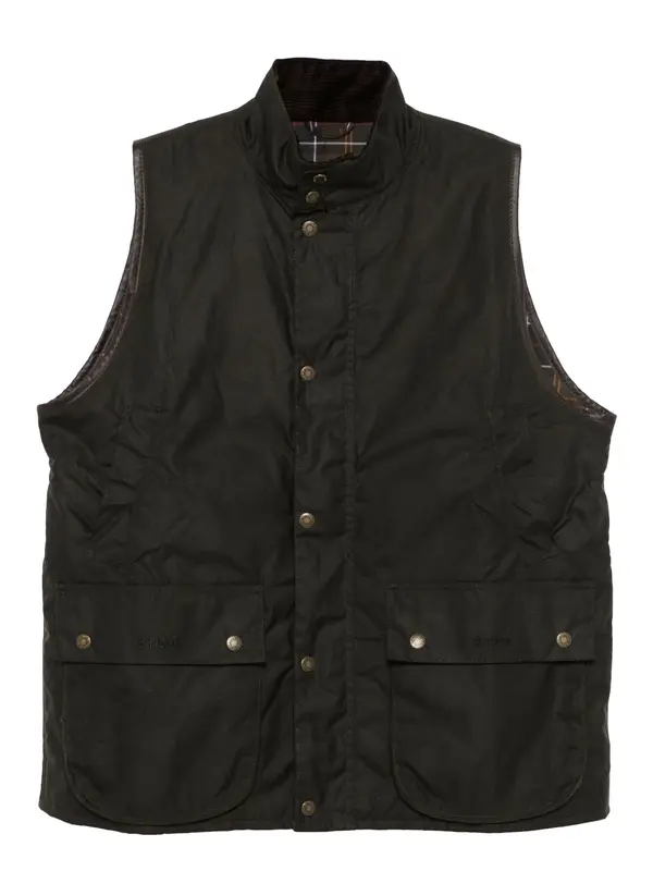 Barbour Waxed Gilet - Green