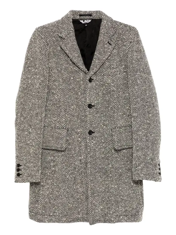 BLACK COMME DES GARÇONS Herringbone Tweed Coat - Grey