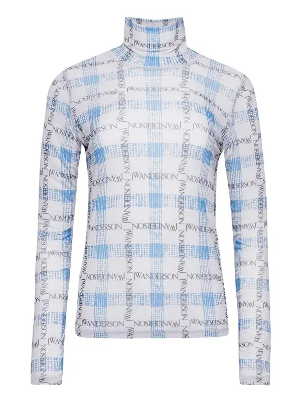 JW Anderson Logo Check-print Top - Blue