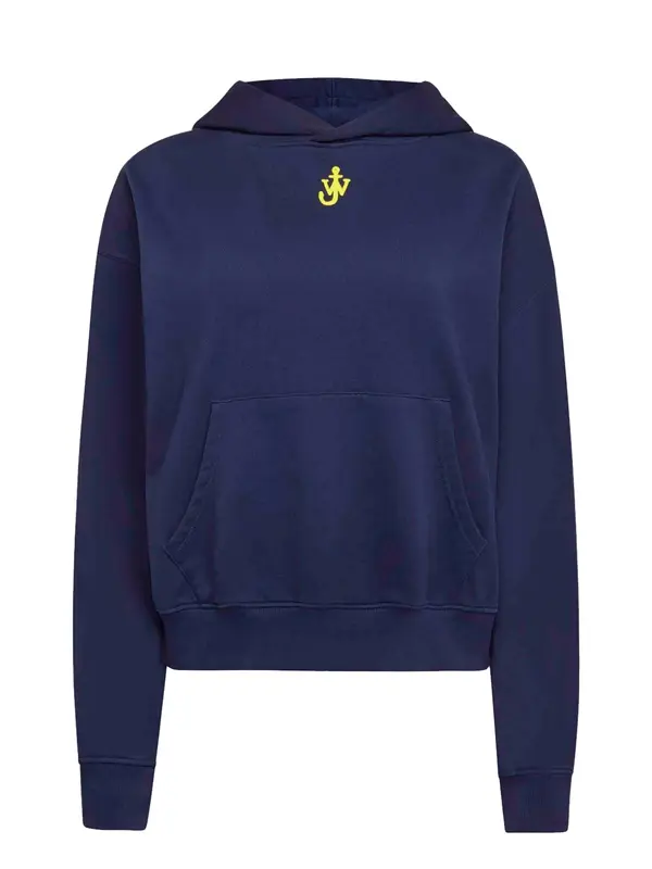 JW Anderson Anchor-embroidered Hoodie - Blue