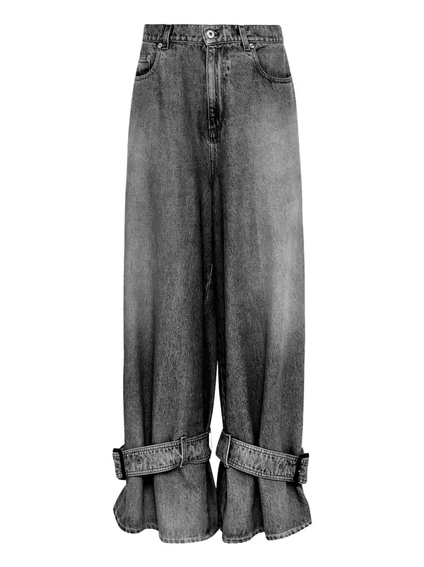 JW Anderson Buckled Wide Leg Jeans - Grey