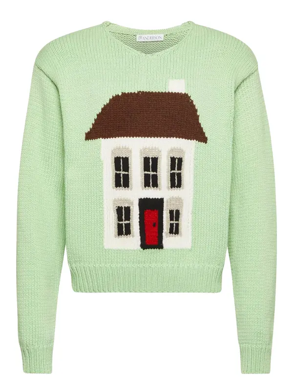 JW Anderson House-intarsia Sweater - Green