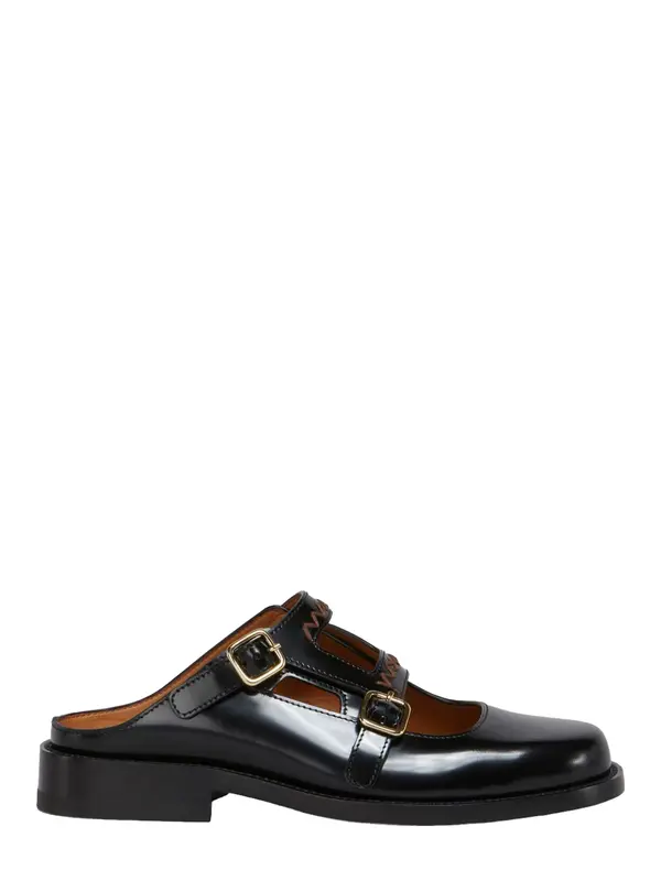 Marni Buckled Mules - Black