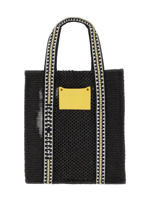 Isabel Marant Aruba Raffia Tote - Black