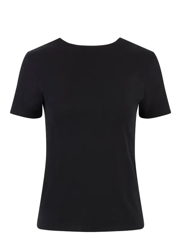 Nina Ricci Plunging Draped Back T-shirt - Black