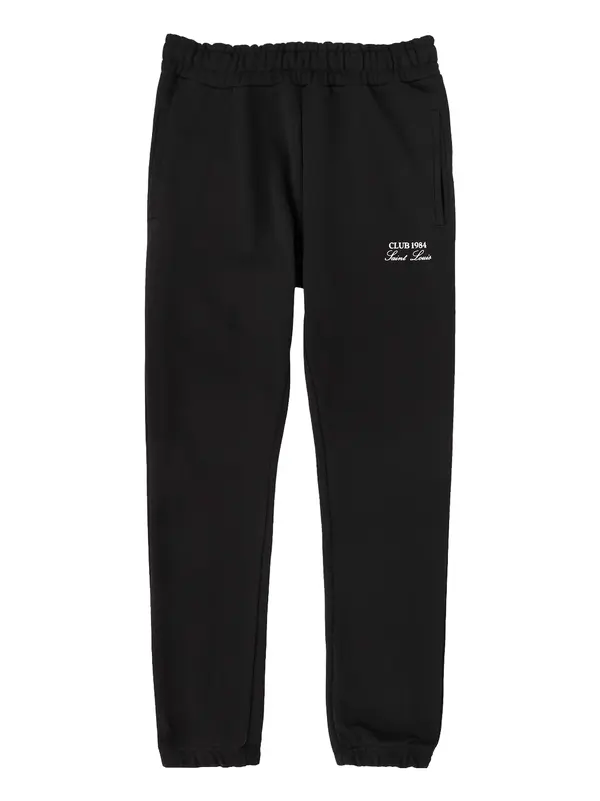 CLUB 1984 Essential Logo-embroidered Cotton Sweatpants - Black